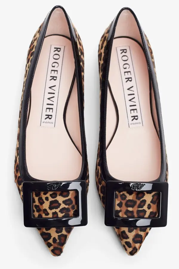 ROGER VIVIER Gommettine Leopard Ballet Flats