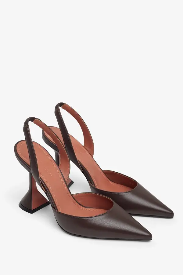 Amina Muaddi Holli 95 Leather Slingbacks