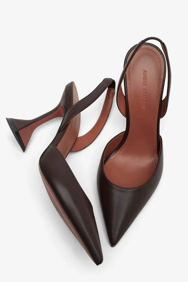 Amina Muaddi Holli 95 Leather Slingbacks