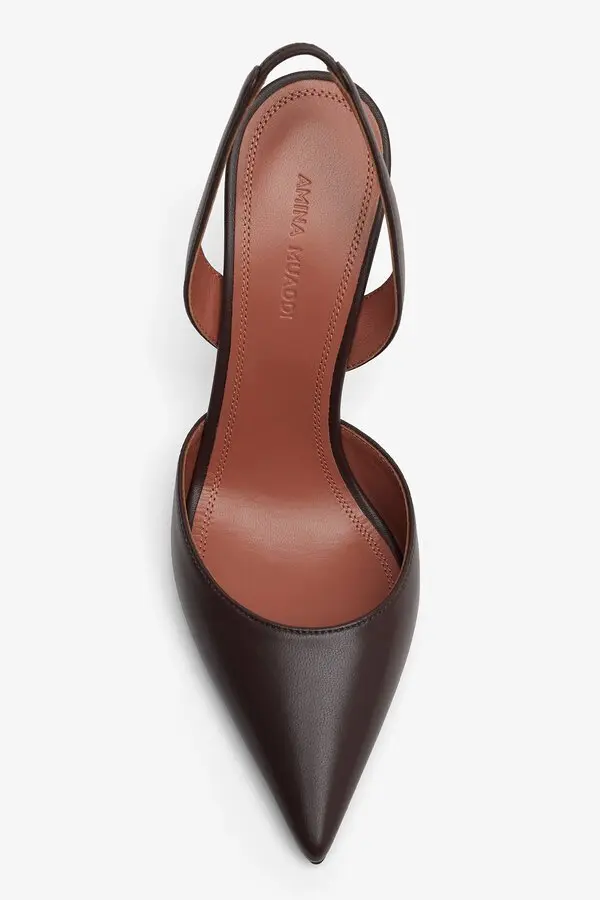 Amina Muaddi Holli 95 Leather Slingbacks