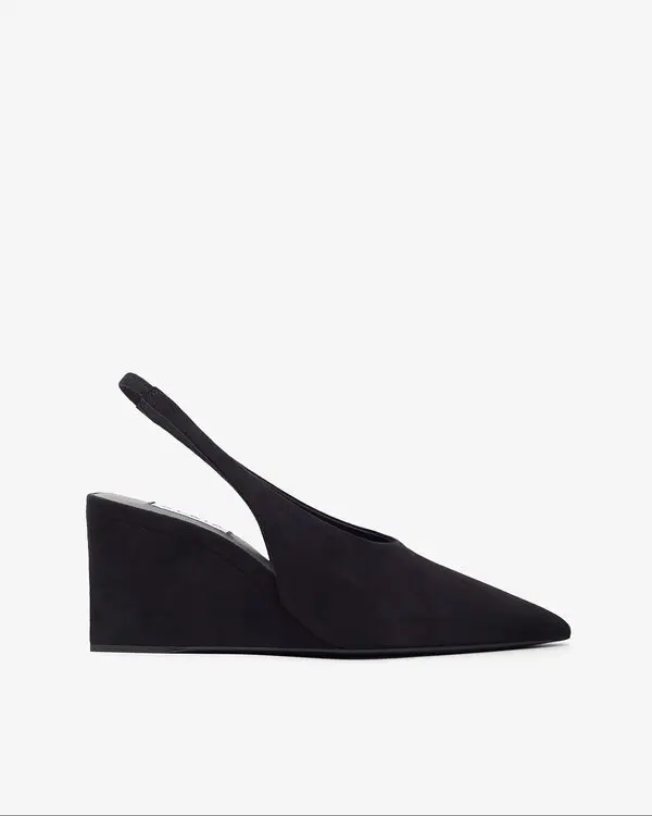 Alaïa 90 Suede Slingback Wedges - Black