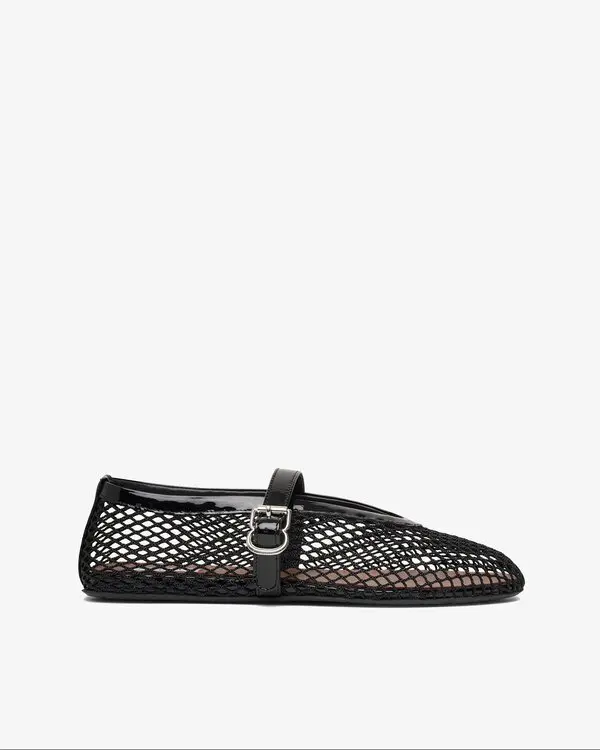 Alaïa Mesh Ballerina Flats - Black