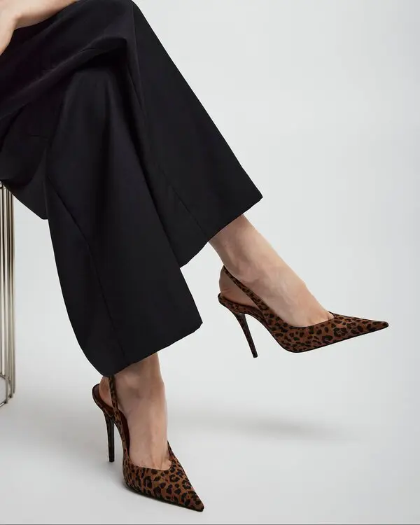 Amina Muaddi Anok 105 Leopard Suede Slingbacks
