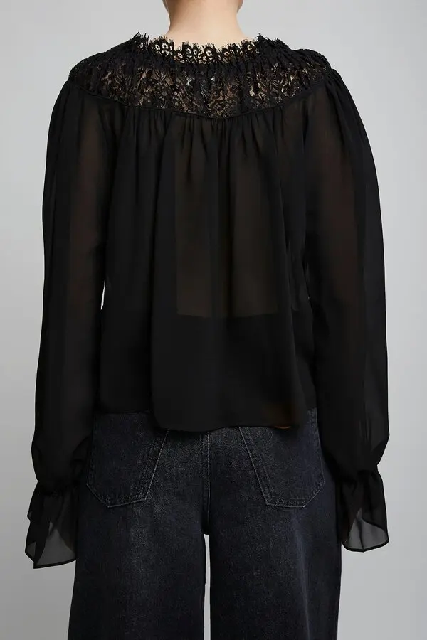 Chloé Scoop-neck Cropped Top - Black