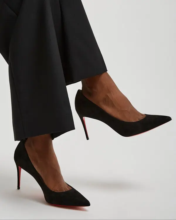 CHRISTIAN LOUBOUTIN Kate 85 Suede Pumps - Black