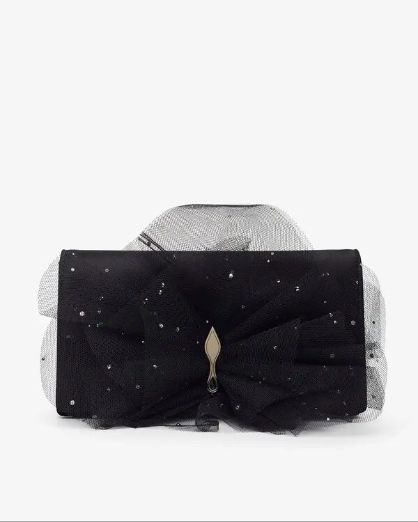 CHRISTIAN LOUBOUTIN Bettina Bow Clutch - Black
