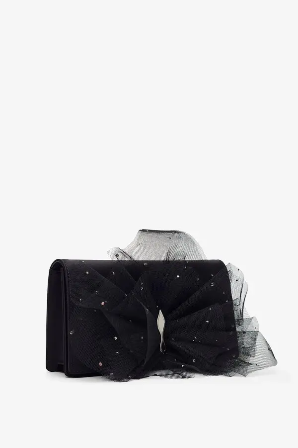 CHRISTIAN LOUBOUTIN Bettina Bow Clutch - Black