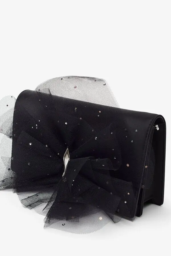 CHRISTIAN LOUBOUTIN Bettina Bow Clutch - Black