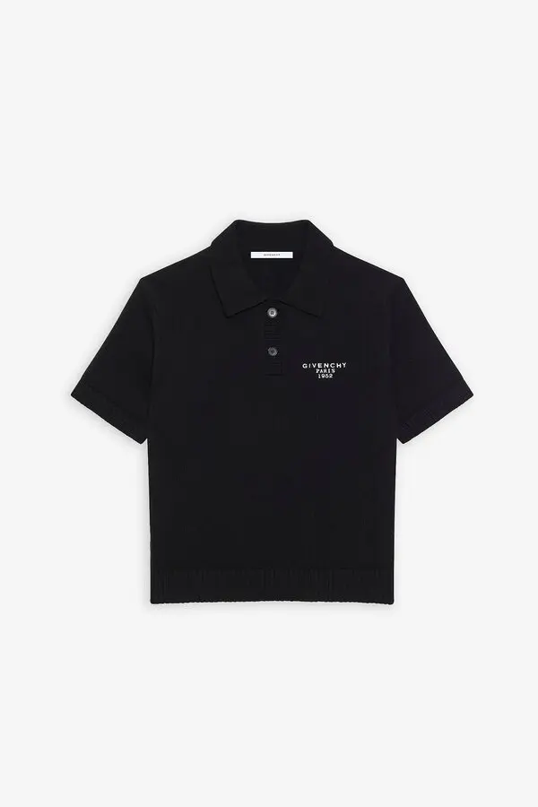 Givenchy Wool And Cashmere Short Sleeve Polo - Black