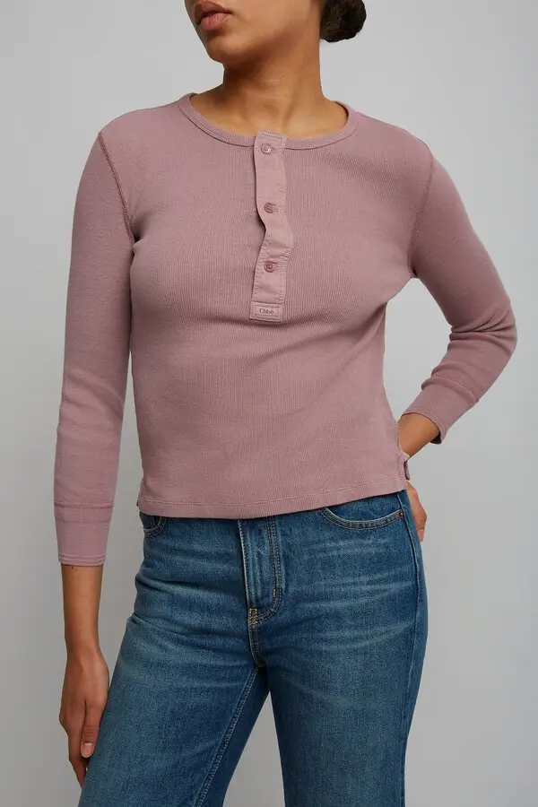 Chloé Henley Top - Black