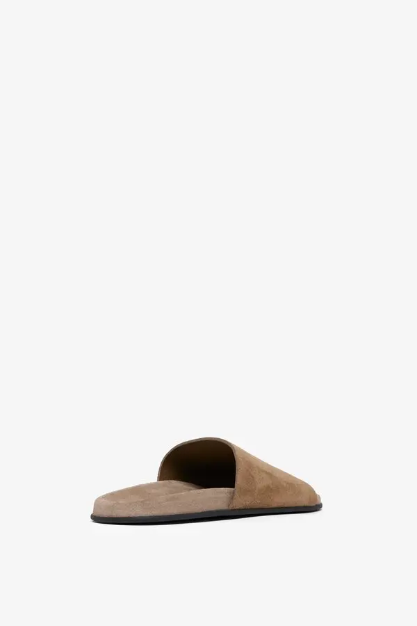 THE ROW Hugh Suede Slides - Green