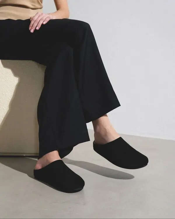 THE ROW Hugo Suede Slides