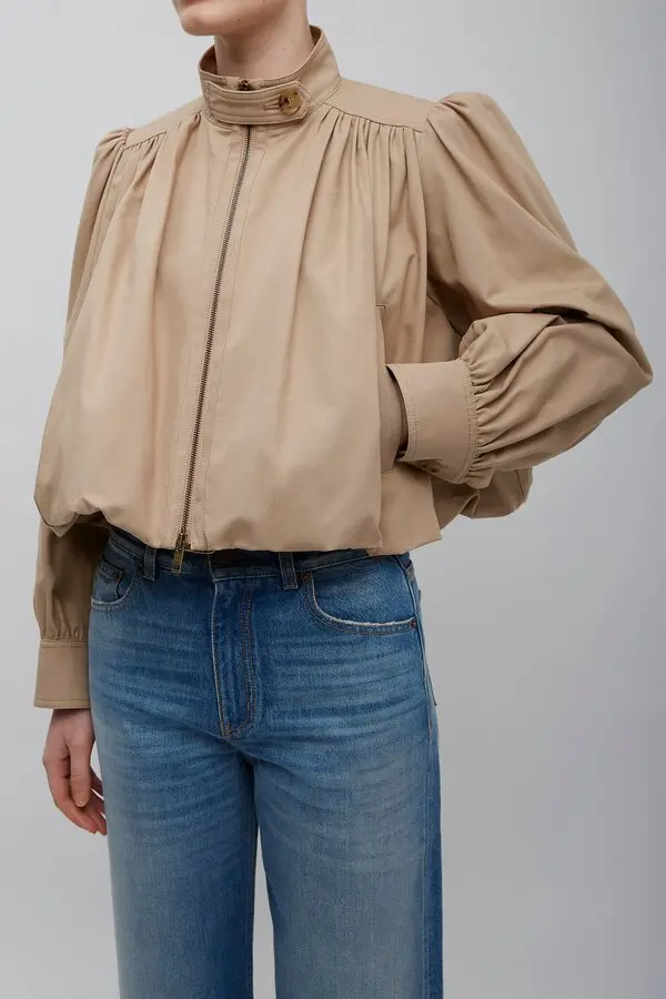 Chloé Gathered Cropped Jacket - Beige