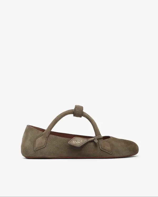 Alaïa Teckel Suede Ballet Flats - Grey