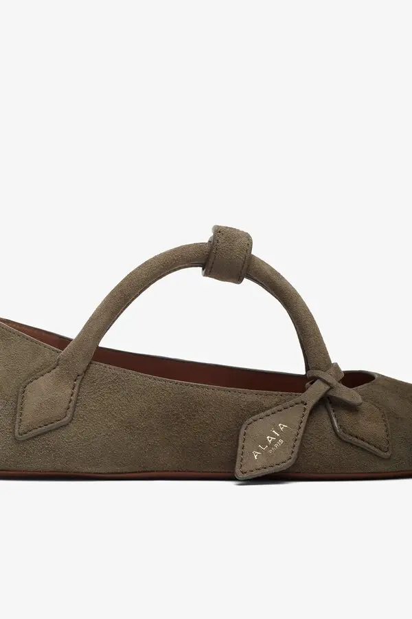 Alaïa Teckel Suede Ballet Flats - Grey
