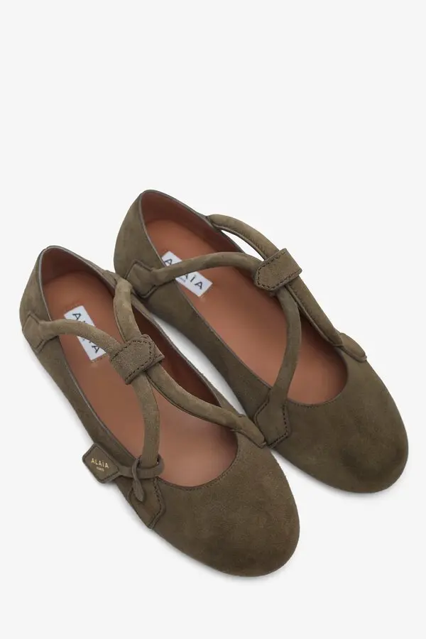 Alaïa Teckel Suede Ballet Flats - Grey