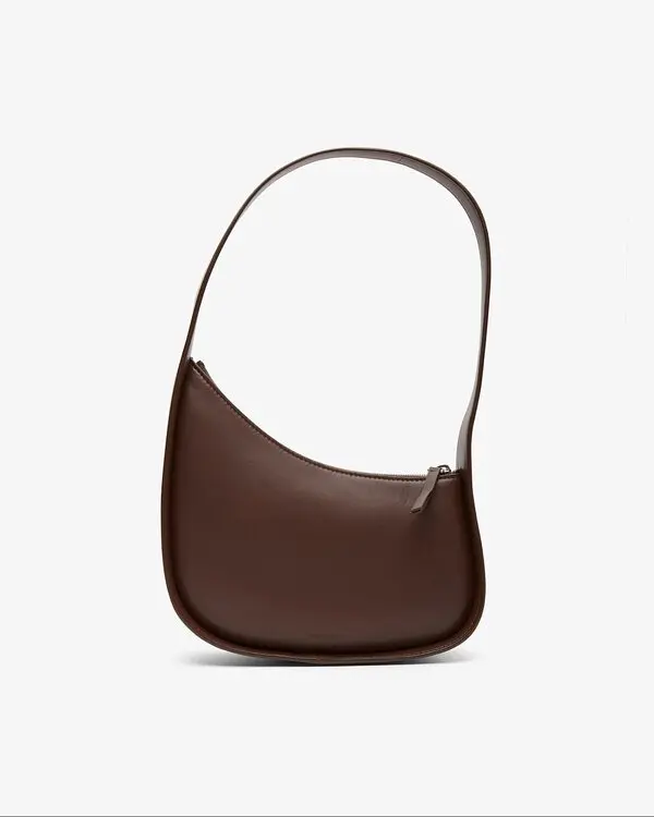 THE ROW Half Moon Leather Shoulder Bag - Brown