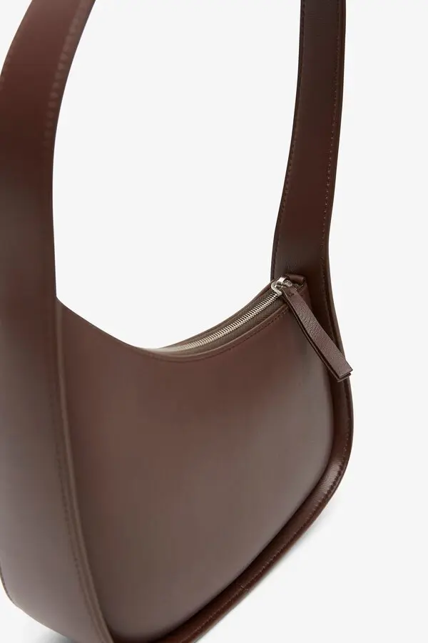 THE ROW Half Moon Leather Shoulder Bag - Brown