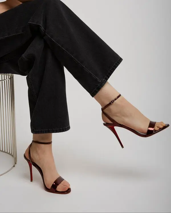 CHRISTIAN LOUBOUTIN Miss Z 100 Metallic Sandals - Red