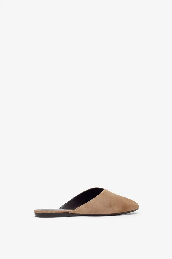 HERBERT LEVINE Homebody Suede Slide Sandals - Brown