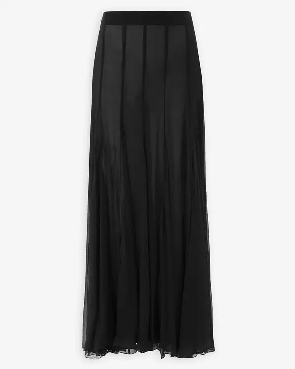 Chloé Gathered Fluid Maxi Skirt - Black