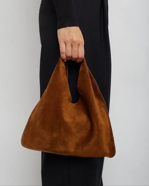 THE ROW Bindle Small Suede Bag - Brown