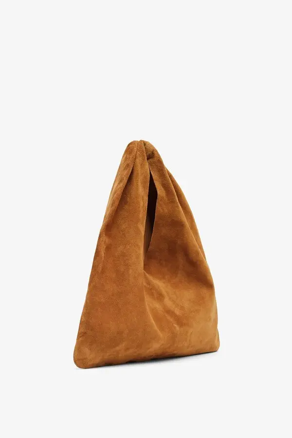 THE ROW Bindle Small Suede Bag - Brown