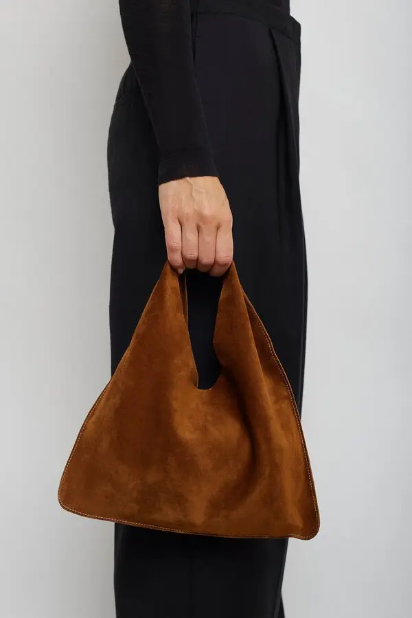 THE ROW Bindle Small Suede Bag - Brown