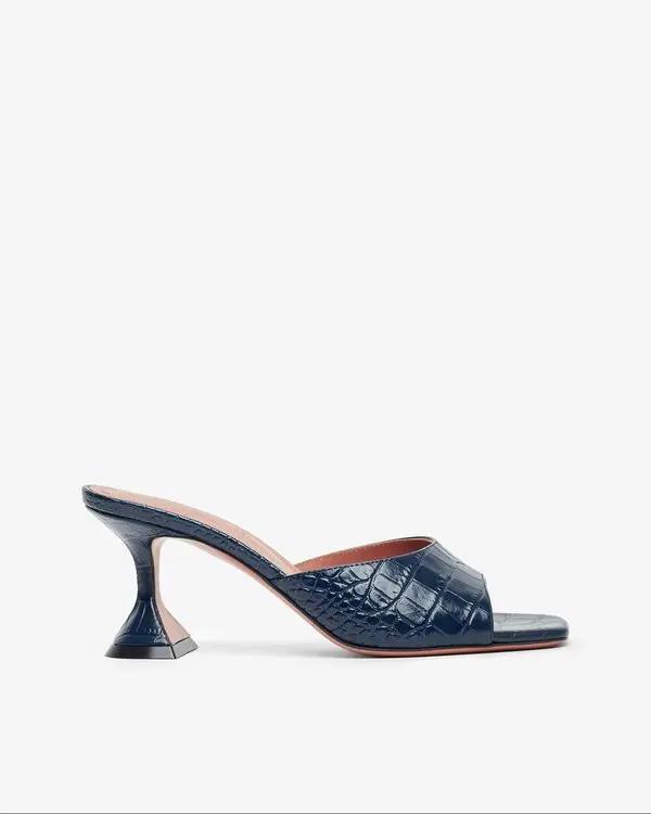 Amina Muaddi Lupita Slipper 70 Embossed Leather Mules