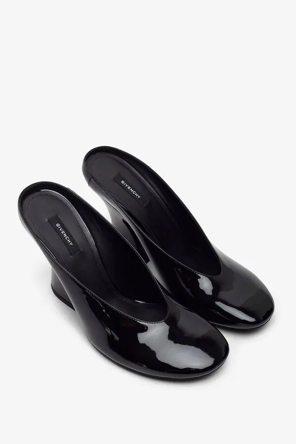 Givenchy Sculpted Heeled 95 Patent Mules - Black