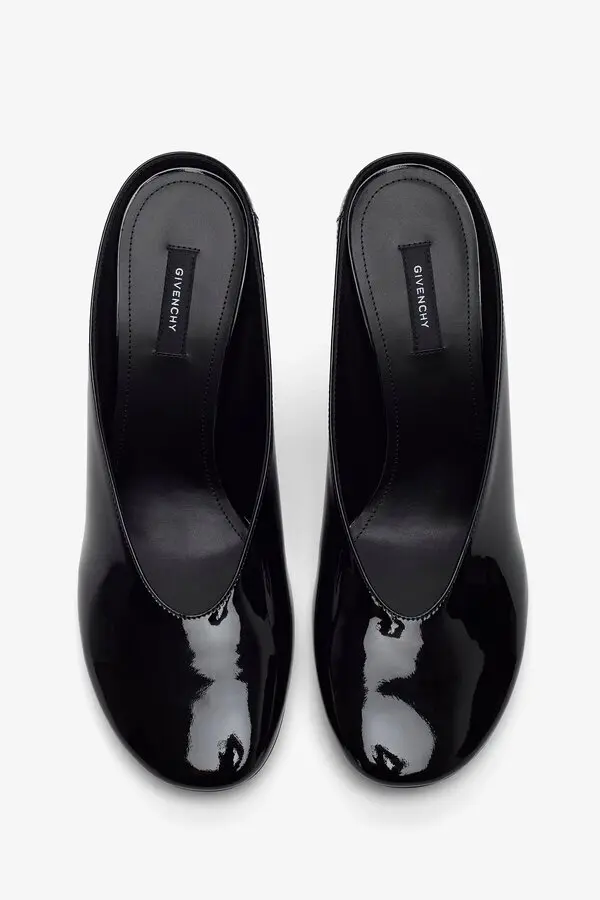 Givenchy Sculpted Heeled 95 Patent Mules - Black