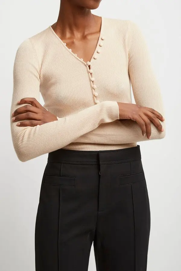 Chloé Henley Wool Knit Shirt