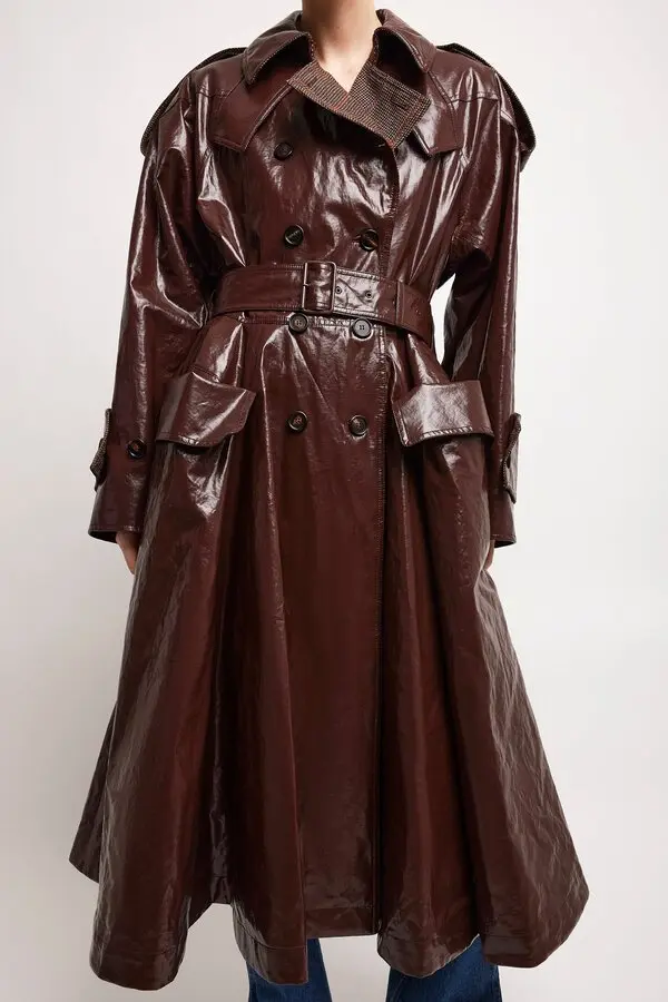 Chloé Double-breasted Long Riding Coat - Brown