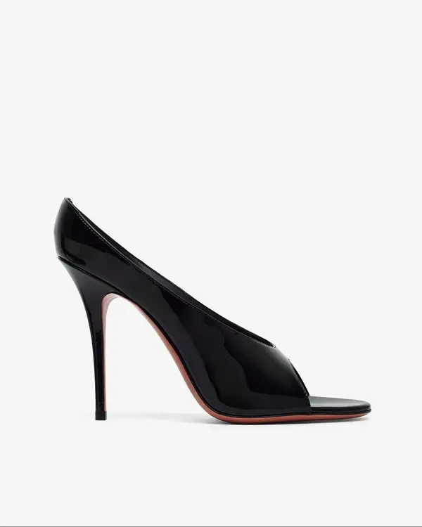 Amina Muaddi Anok 105 Patent Slippers - Black