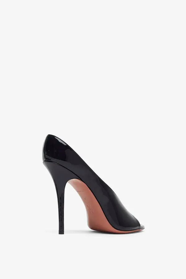 Amina Muaddi Anok 105 Patent Slippers - Black