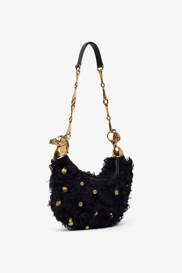 Chloé Chain Horse Shoulder Bag - Black