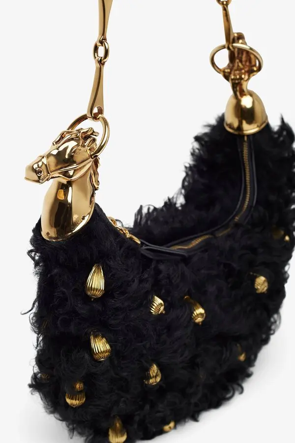 Chloé Chain Horse Shoulder Bag - Black