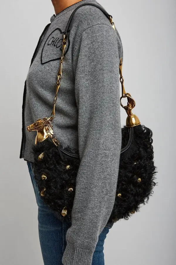 Chloé Chain Horse Shoulder Bag - Black
