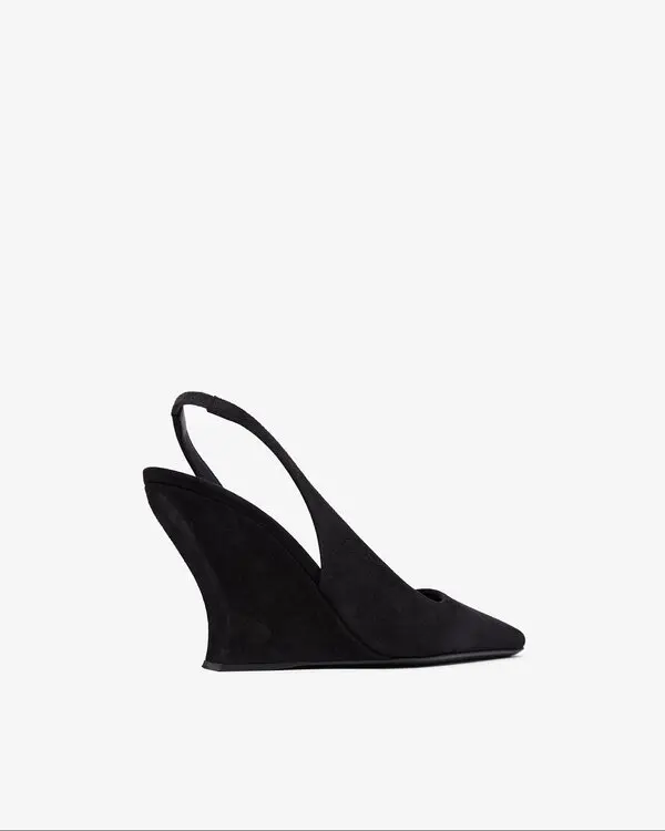 Alaïa 90 Suede Slingbacks - Black
