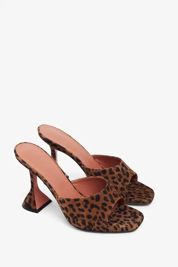 Amina Muaddi Lupita 95 Leopard Print Mules - Brown