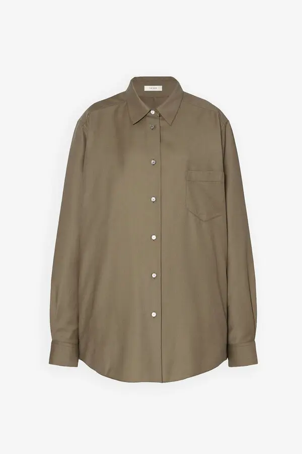 THE ROW Pino Wool Flannel Shirt