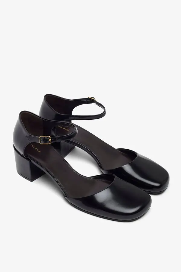 THE ROW Penelope Ankle Strap Pumps - Black