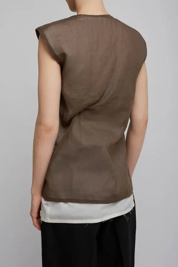 THE ROW Inawa Asymmetrical Top - Brown
