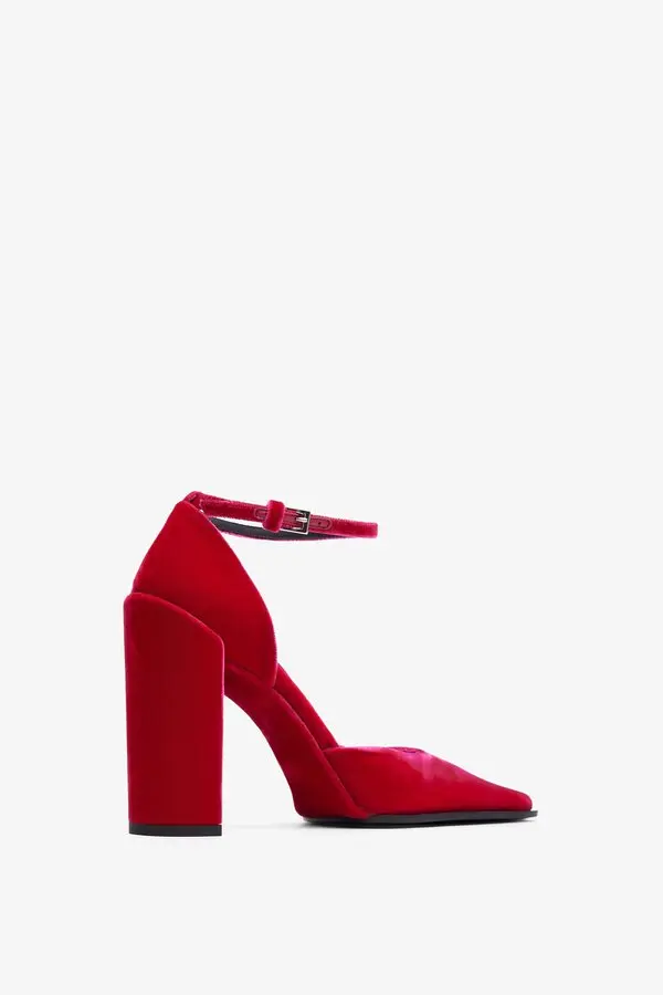 Alaïa Square 90 Velvet Pumps - Pink