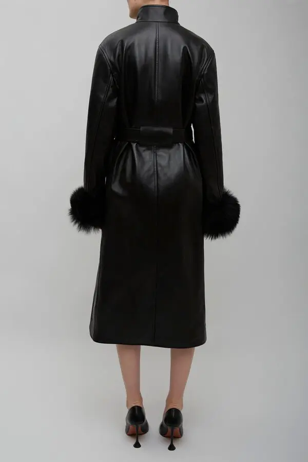 Alaïa Leather Long Coat