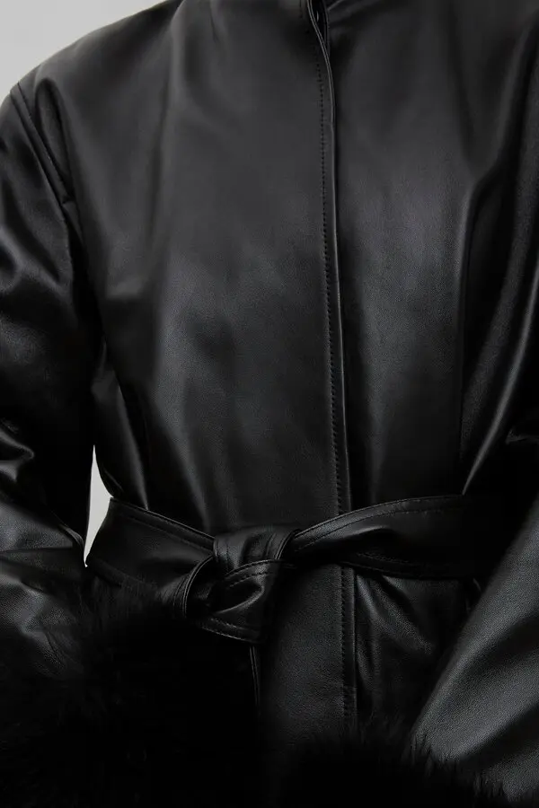 Alaïa Leather Long Coat