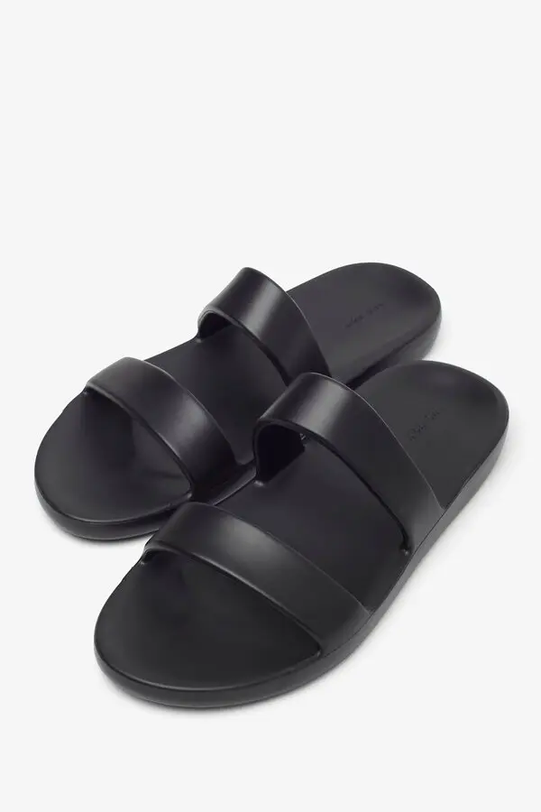 THE ROW Foam Rubber Double-strap Sandals - Black