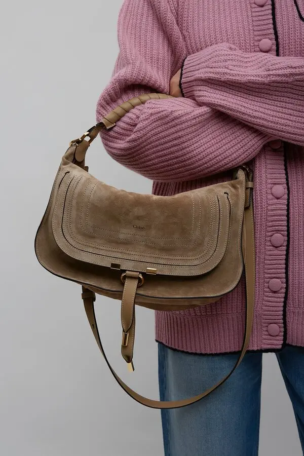 Chloé Marcie Small Shoulder Bag - Beige