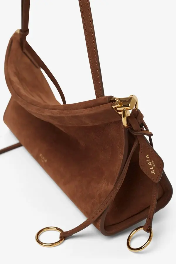 Alaïa East West Medium Nubuck Shoulder Bag - Brown