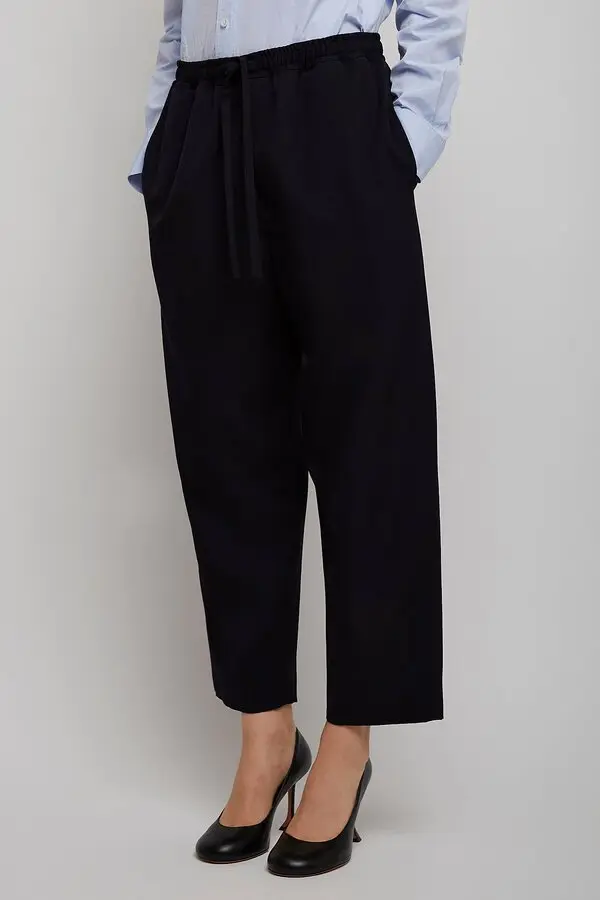 THE ROW Orieno Wool Pants - Navy